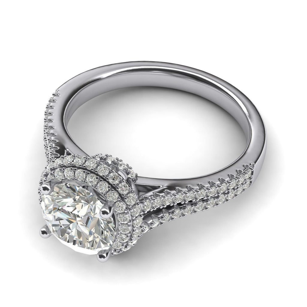 Split Shank Solitaire Ring Setting Sterling Silver Round Solitaire Ring ...